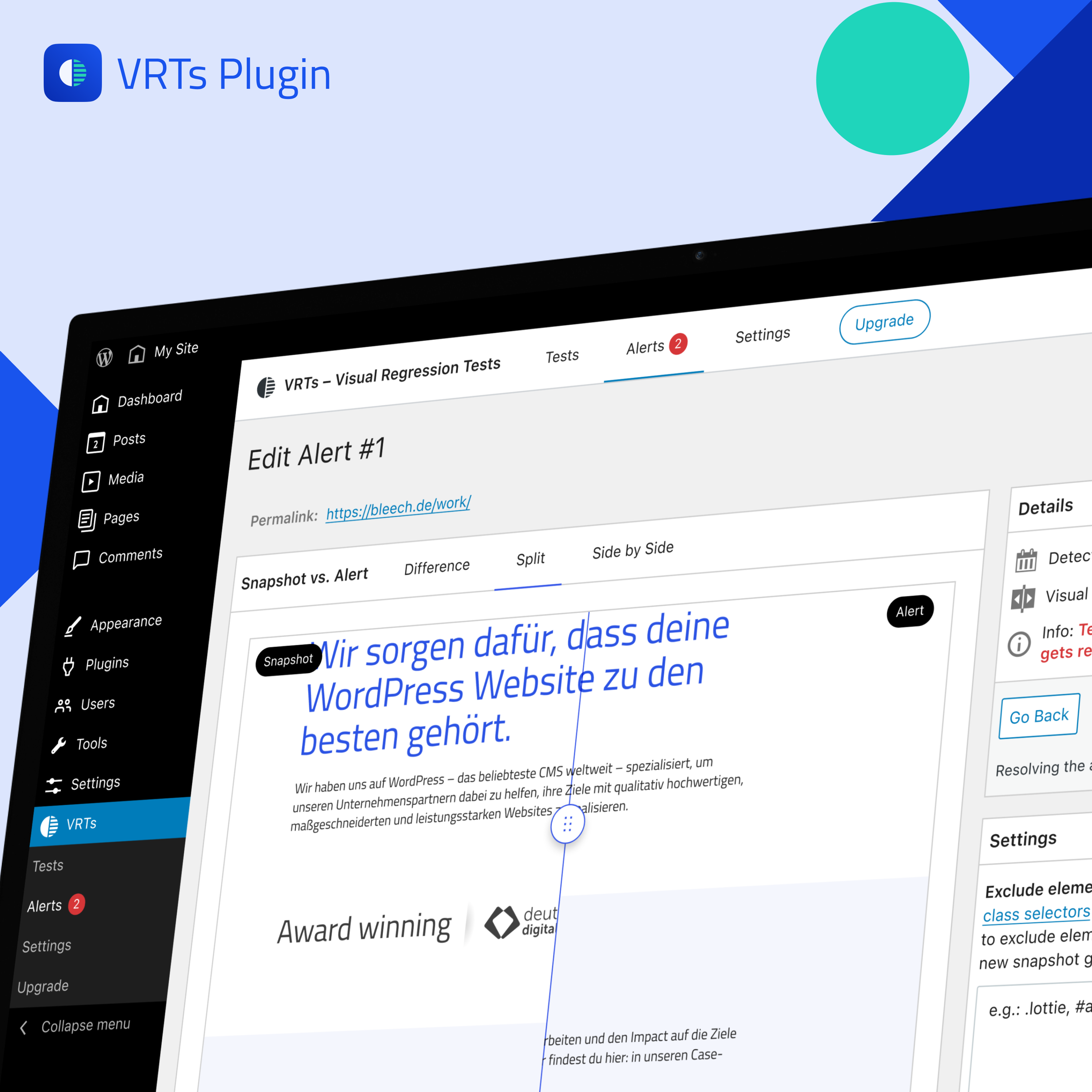 VRTs - Visual Regression Tests | WordPress Plugin - VRTs Plugin